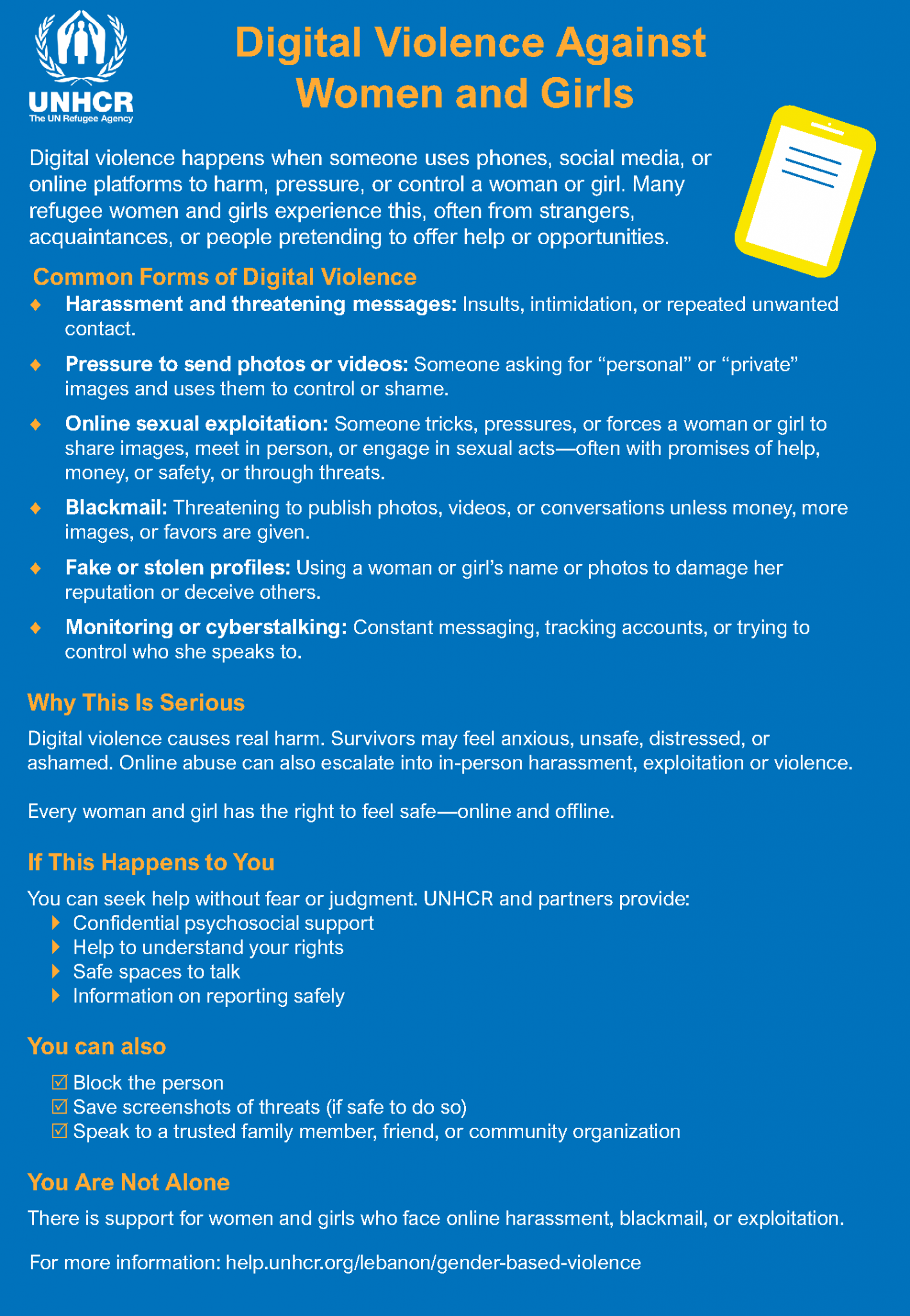 Digital Violence Against Women and Girls - UNHCR Lebanon