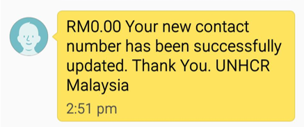Update Your Phone Number - UNHCR Malaysia