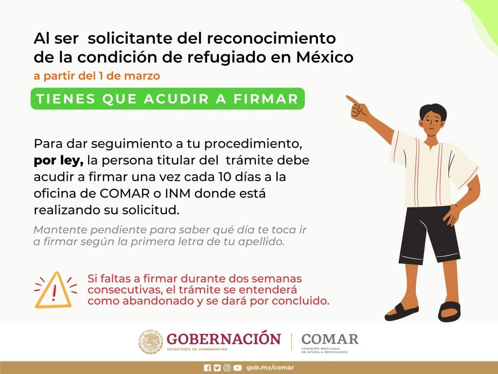 ¿Qué son las firmas de COMAR? ¿Tengo que ir a firmar? - ACNUR México